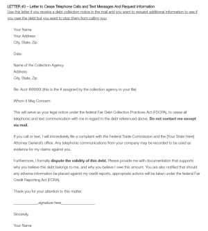 Letter Templates for Debtors Dealing With Collection Agencies - The ...